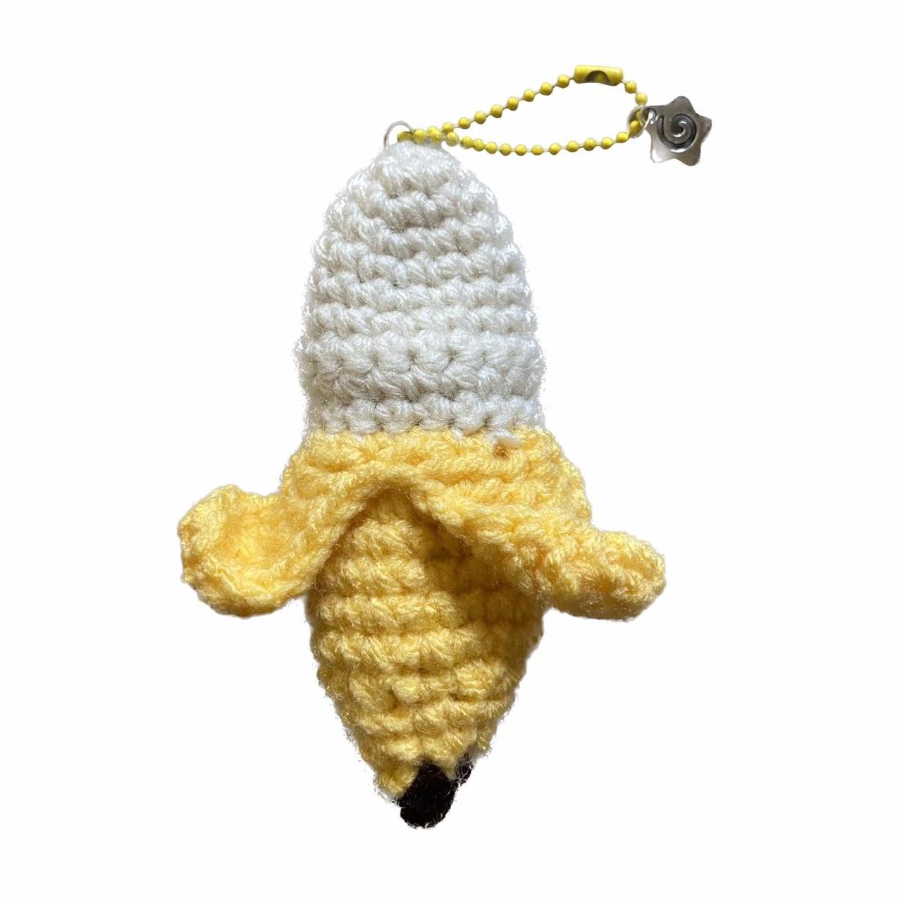 handmade crochet banana keychain pouch 🍌🤍 ⋆˚｡⋆୨୧˚... | Depop