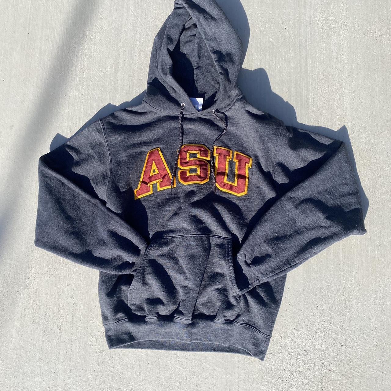 ASU dark grey hoodie Champion size small Great... - Depop