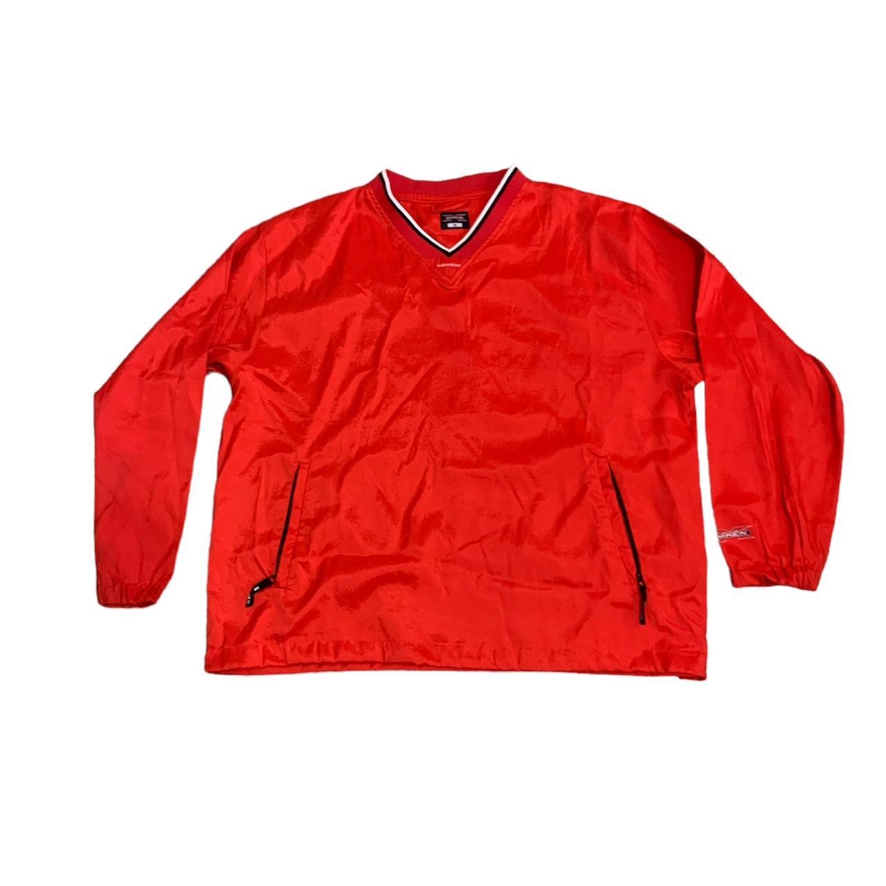 Red Long Sleeve Windbreaker Miken Size L - Depop