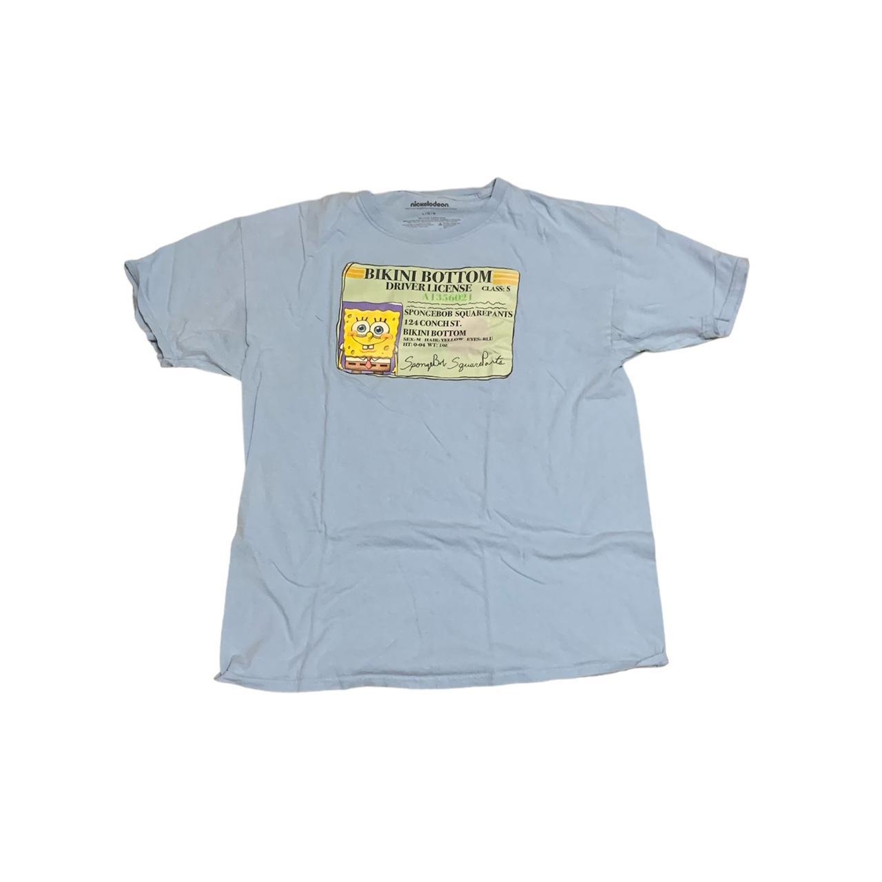 Blue Sponge Bob Drivers License Shirt Size L - Depop