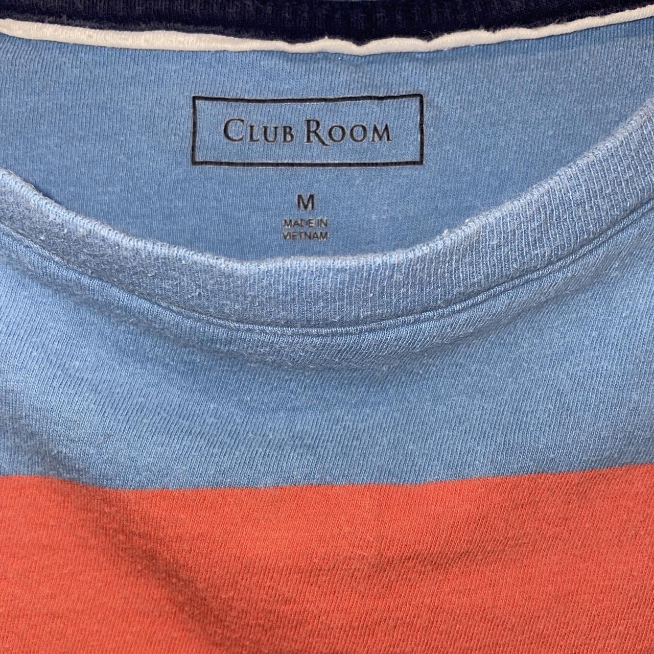Club Room Orange, Blue Striped Tee Shirt, Medium,... - Depop