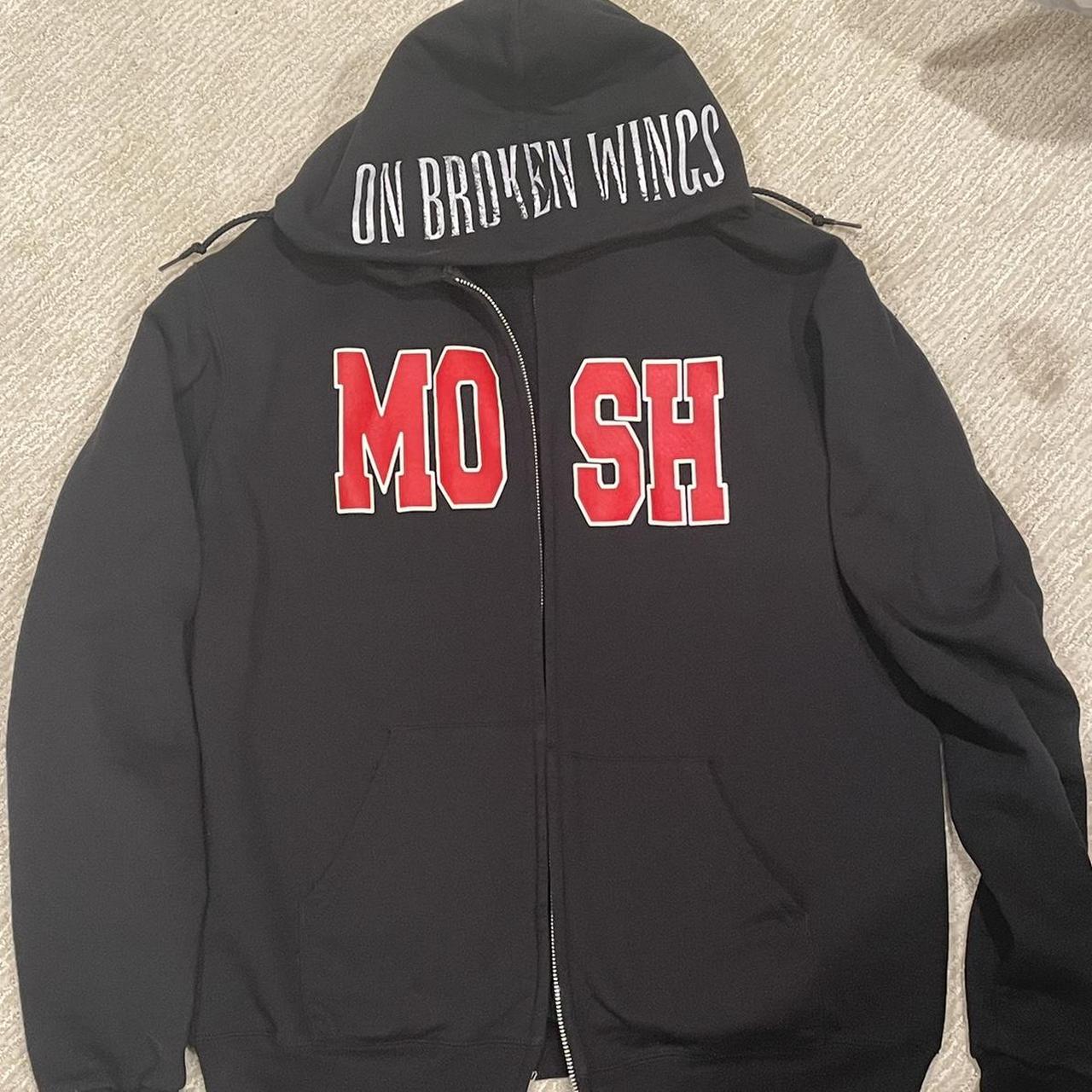 ON BROKEN WINGS MOSH HOODIE 9/10 CONDITION, AMAZING... | Depop