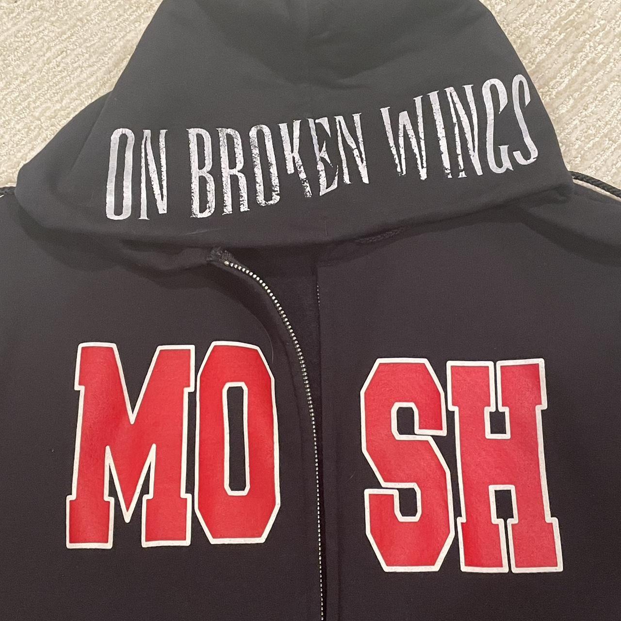 ON BROKEN WINGS MOSH HOODIE 9/10 CONDITION, AMAZING... | Depop