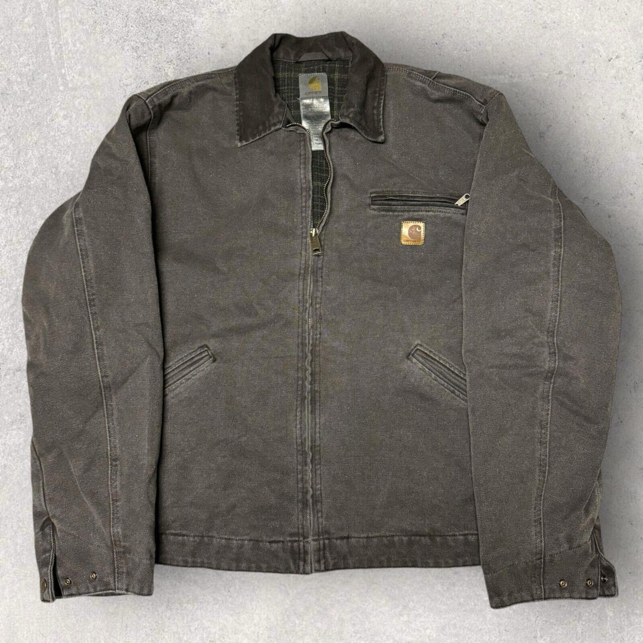 vintage Carhartt Detroit jacket j97 black XL 90’s... - Depop