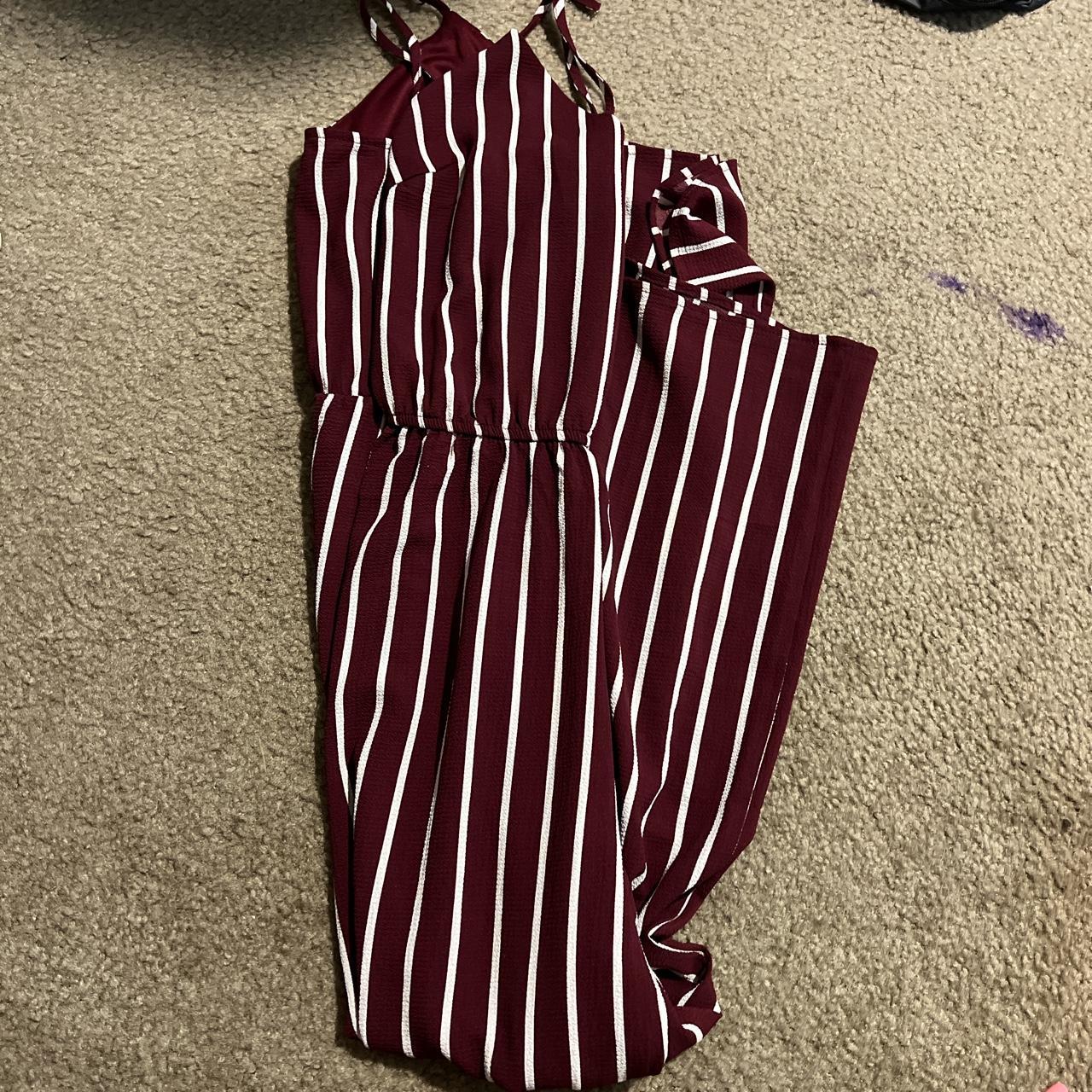 Stripped Wide Legged Jumpsuit Size small Someone... - Depop