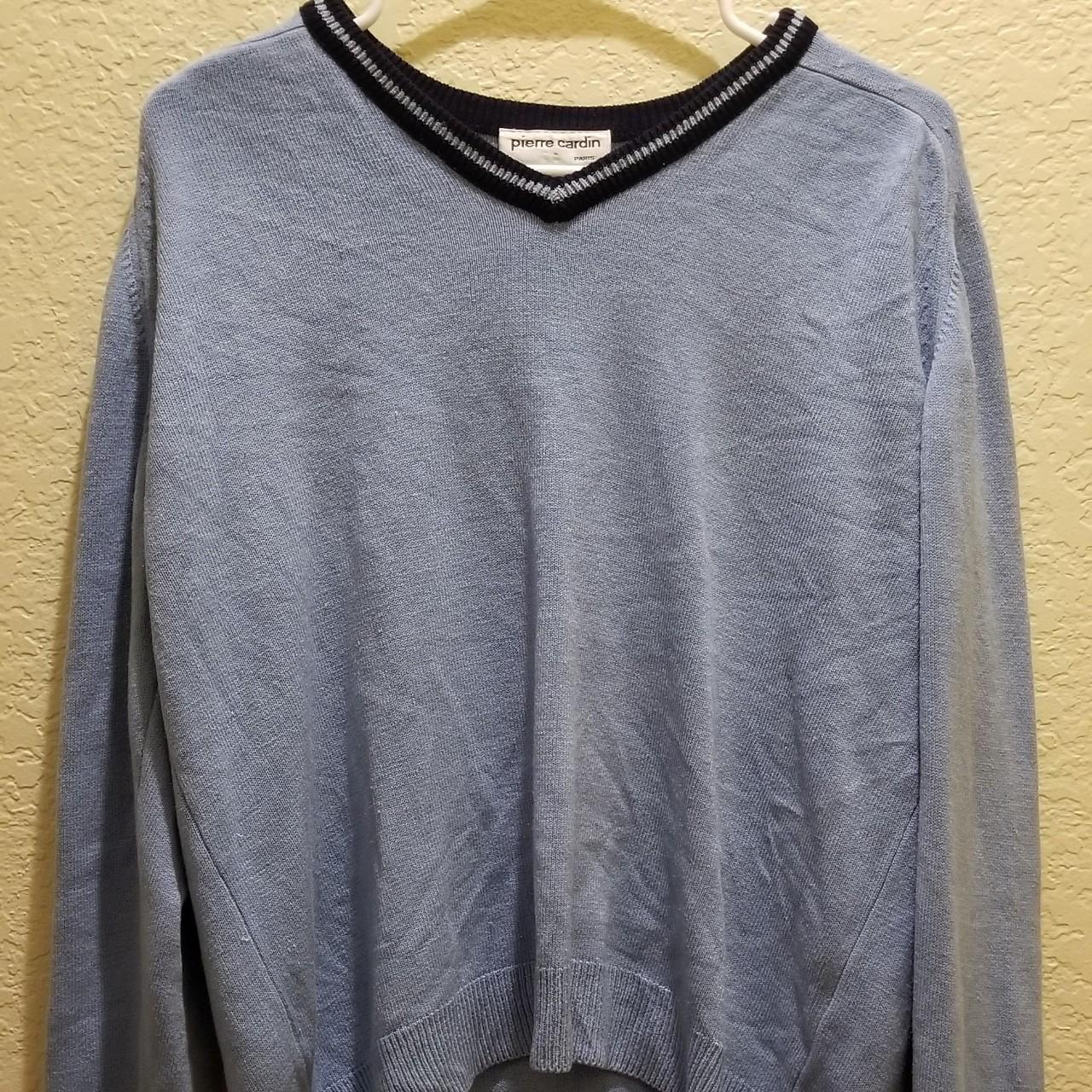 A blue thin long sleeve sweater Pierre Cardin Size... - Depop