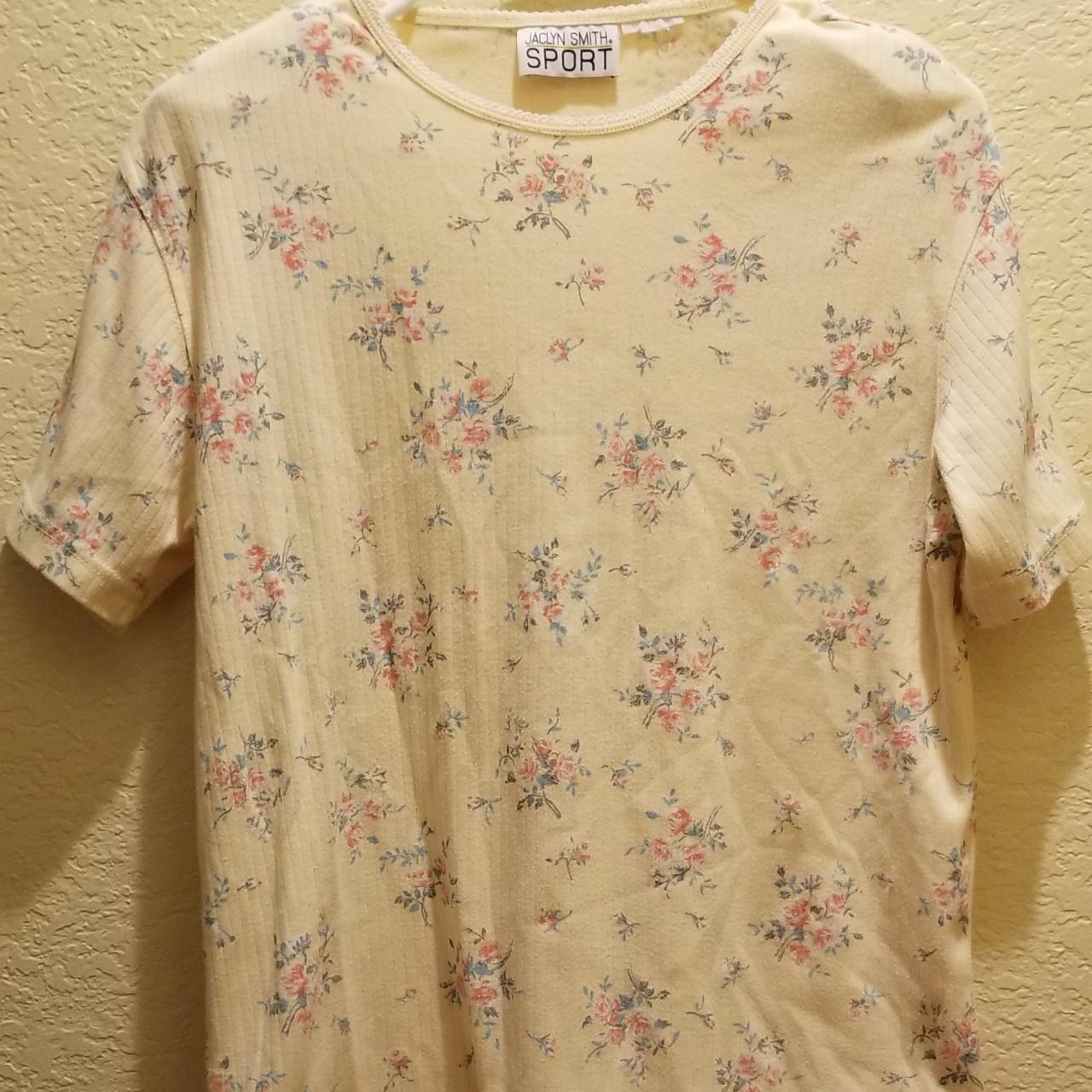 Yellow short sleeve shirt Shoulder pads Flower... - Depop