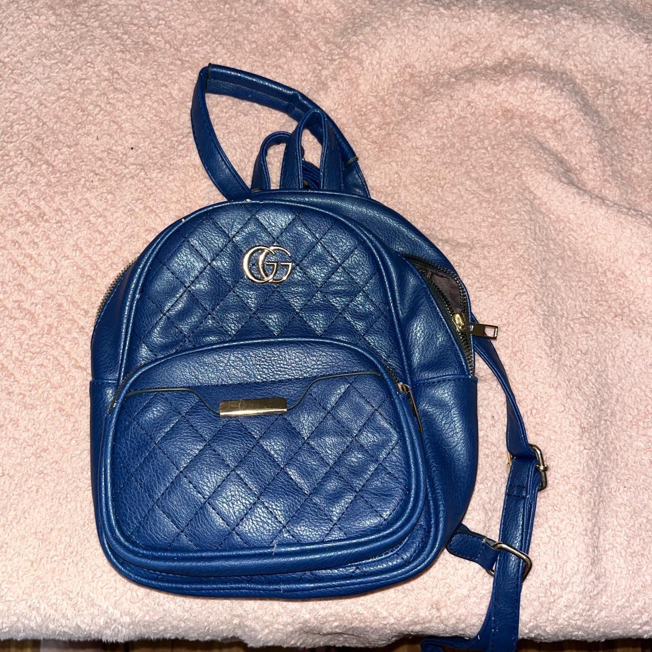 Dark blue mini backpack - Depop