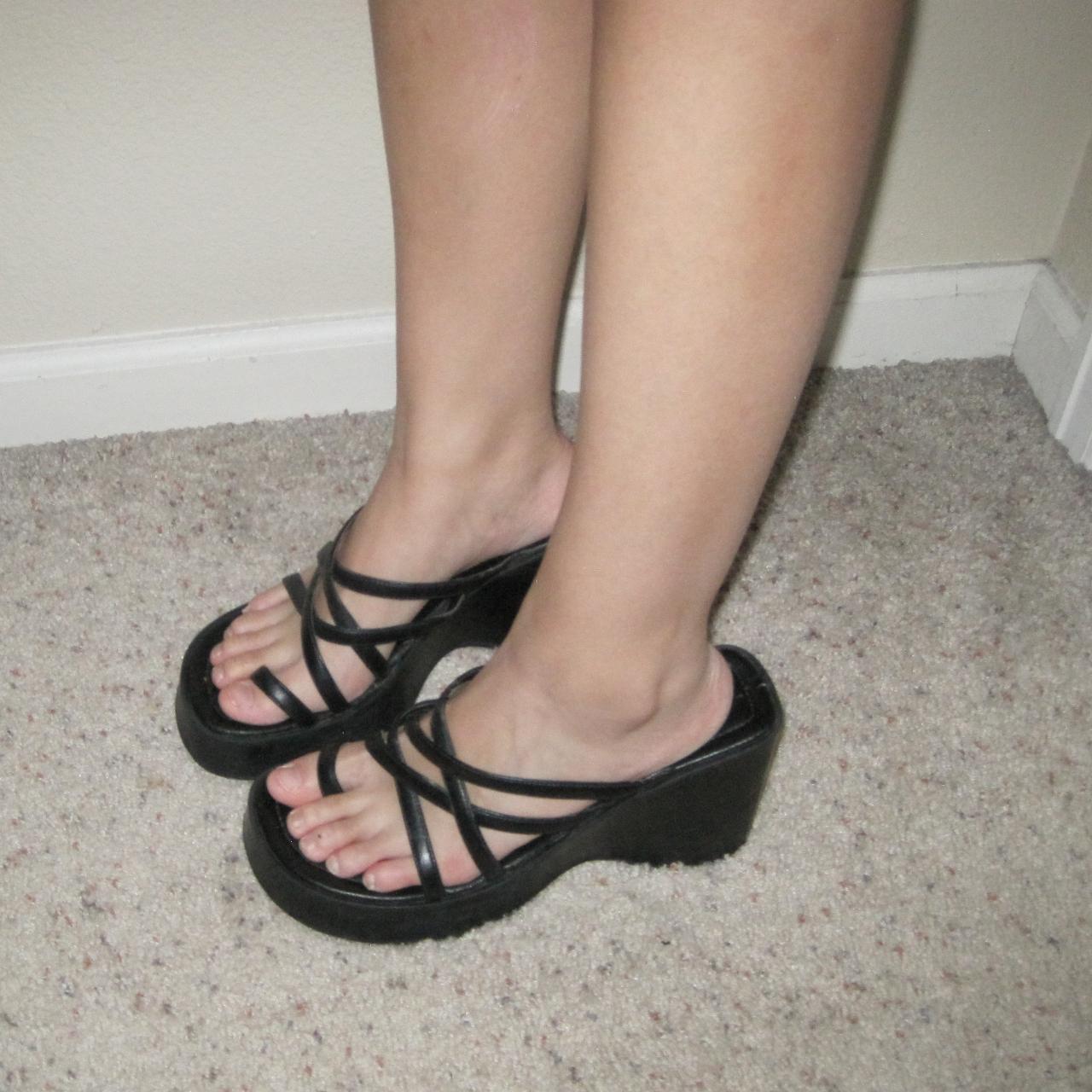 LEI Platform Strappy Sandals Size: W 8 These... - Depop