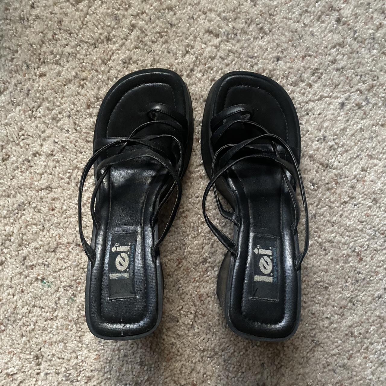LEI Platform Strappy Sandals Size: W 8 These... - Depop