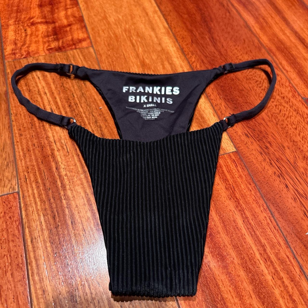 Frankies Bikinis Xs Bottoms Black Ribbed Very Depop