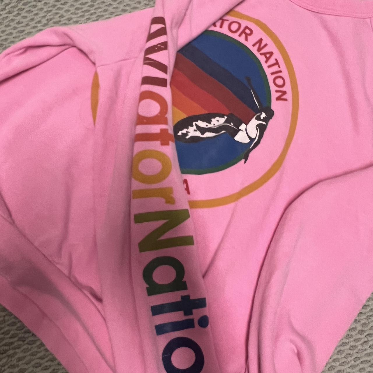 Aviator Nation Pink Logo sweatpants - Depop