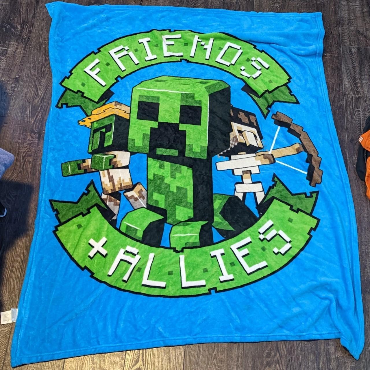 super soft Minecraft fuzzy blanket 70in x 48in - Depop