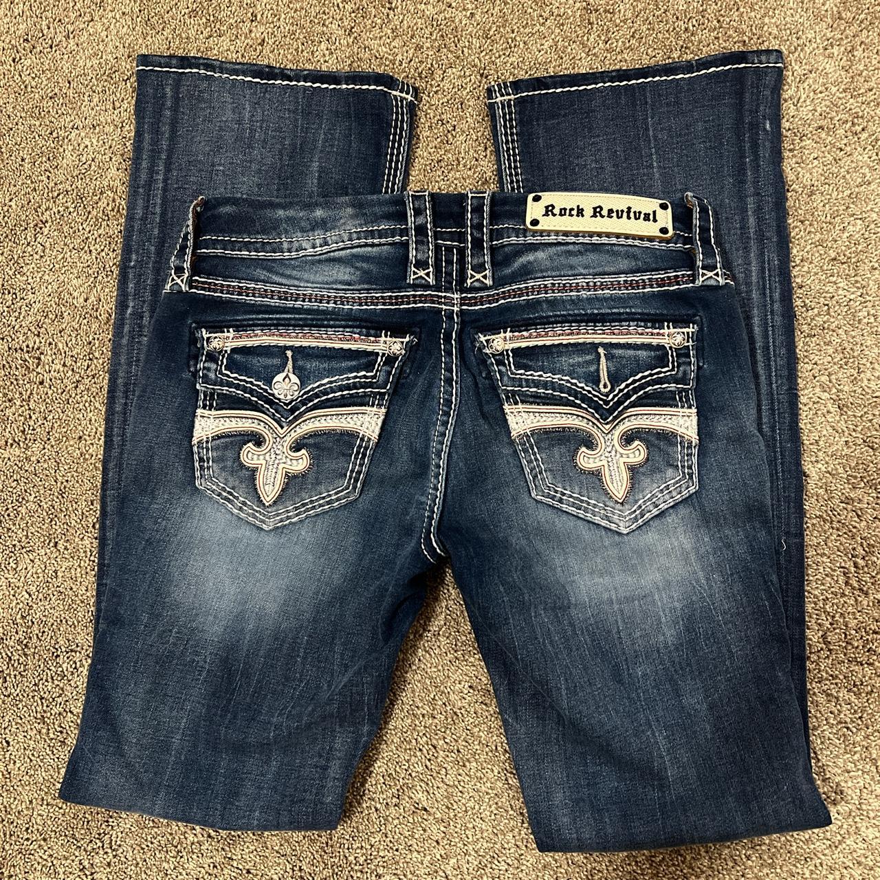 rock revival boot cut jeans - thrifted in good... - Depop