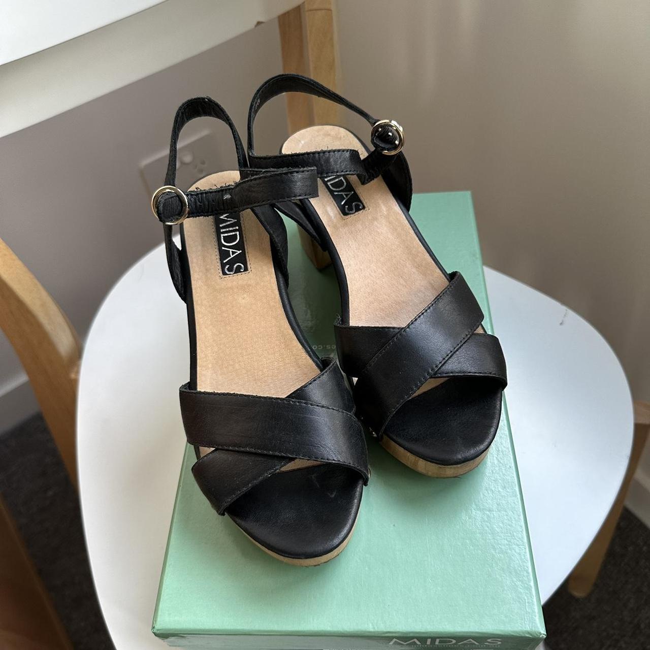 MIDAS byron black platform wedges only worn a... | Depop
