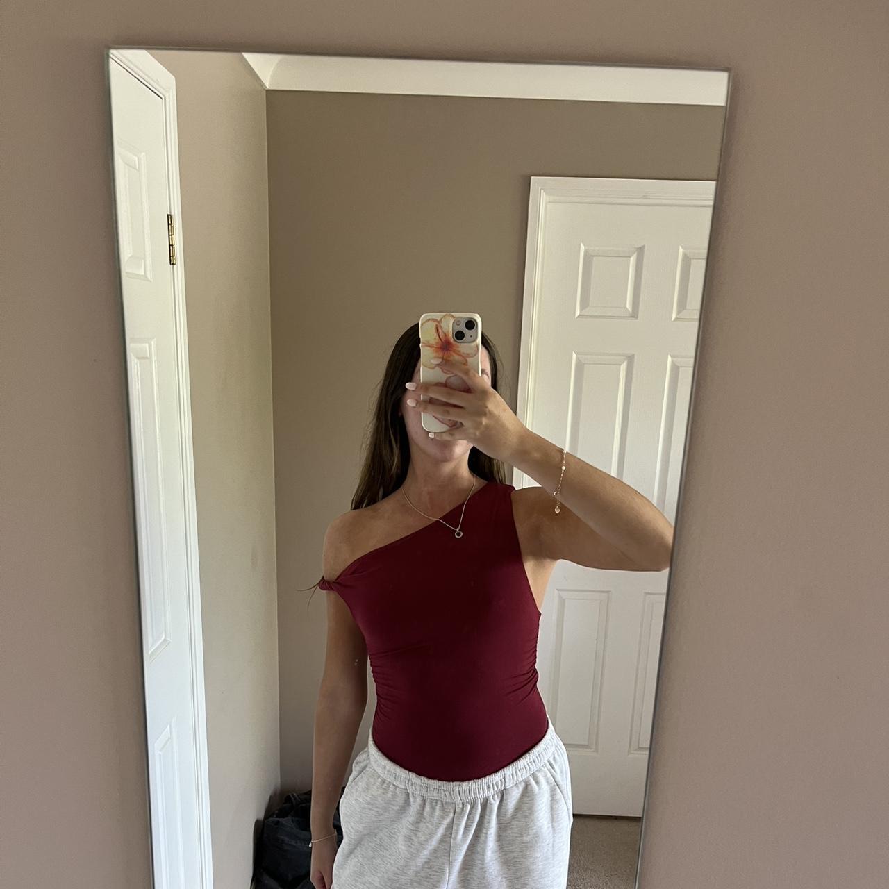 -supre burgundy twist top -can be worn off the... | Depop