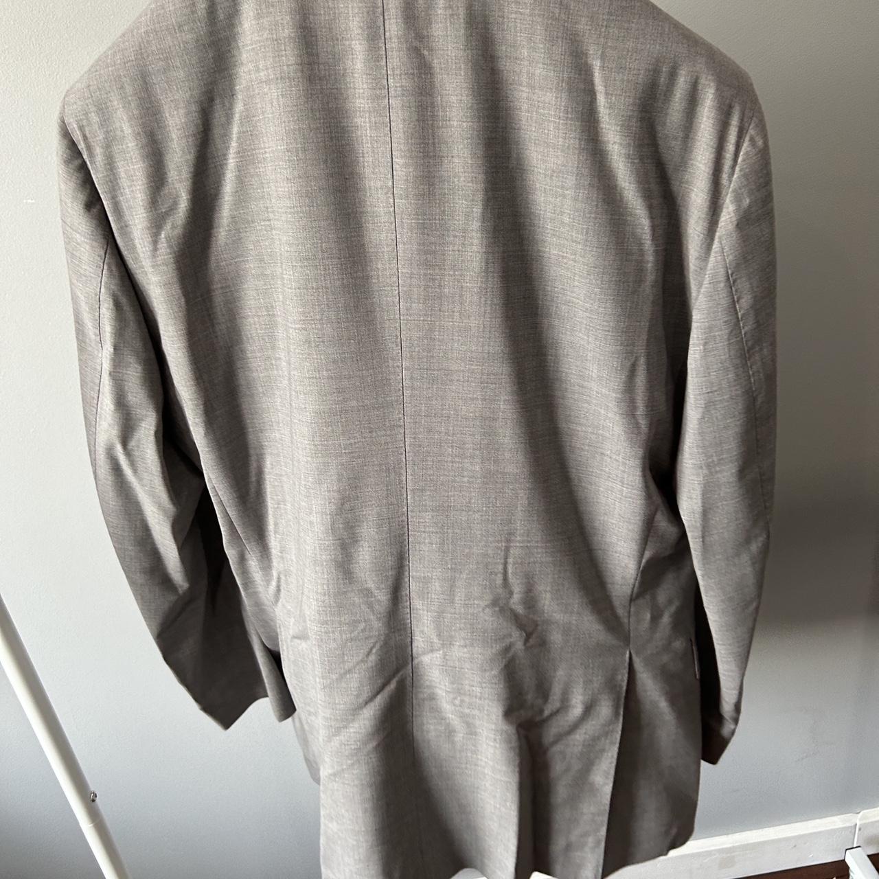 Size 46R Premium Grey Full Suit White... - Depop