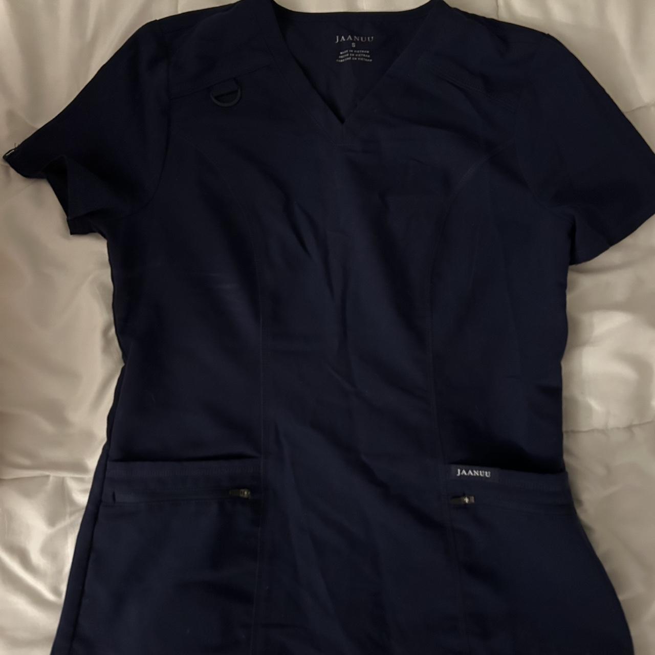 Jaanuu navy blue scrub set Top small Bottoms... | Depop