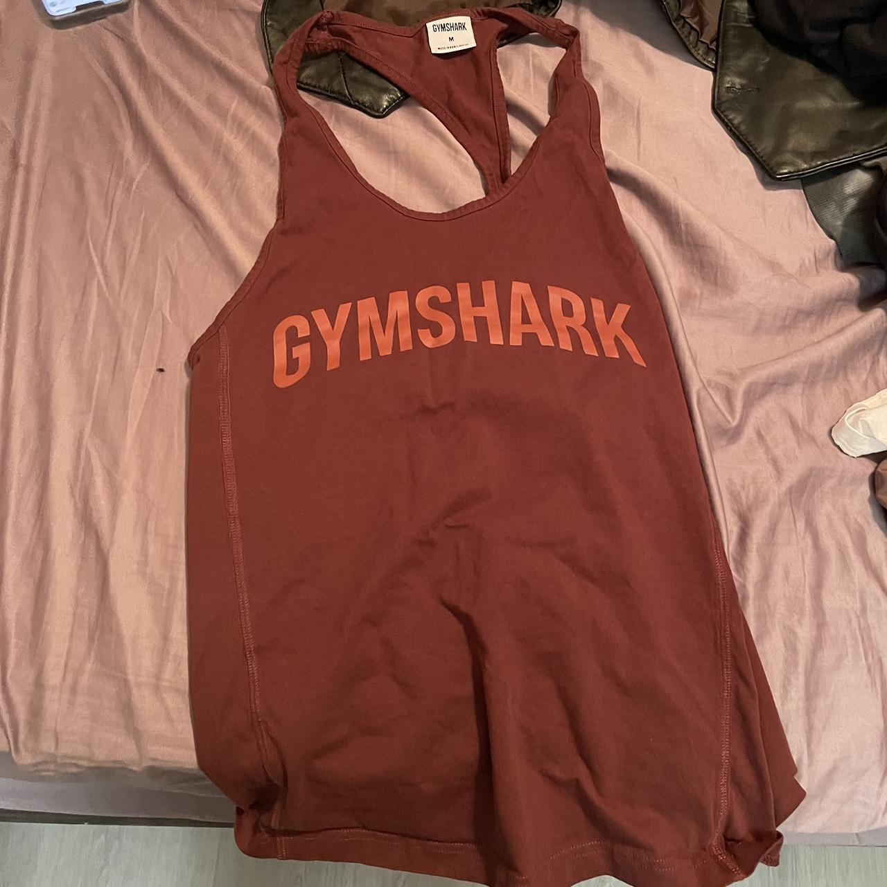 Gymshark maroon stringer only worn once to try on. - Depop