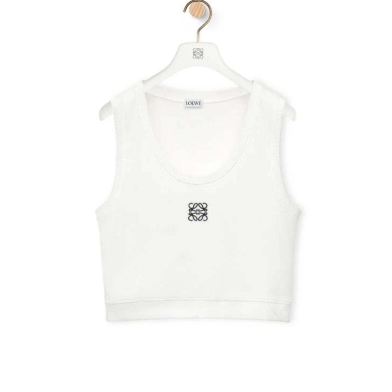 Loewe anagram tank top in white color. cotton - Depop