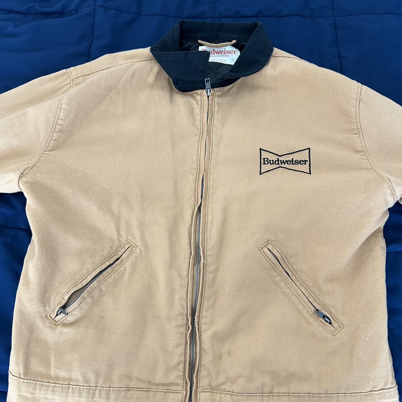 Budweiser King of beers Bomber Jacket Size: S TTS... - Depop