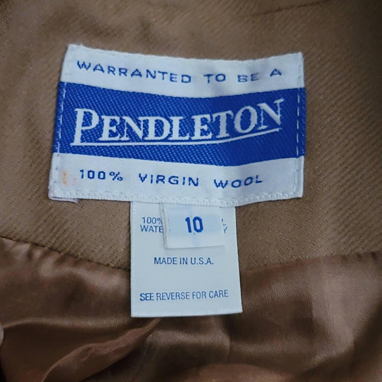 Vintage Pendleton Camel Wool Trench Coat Single... - Depop