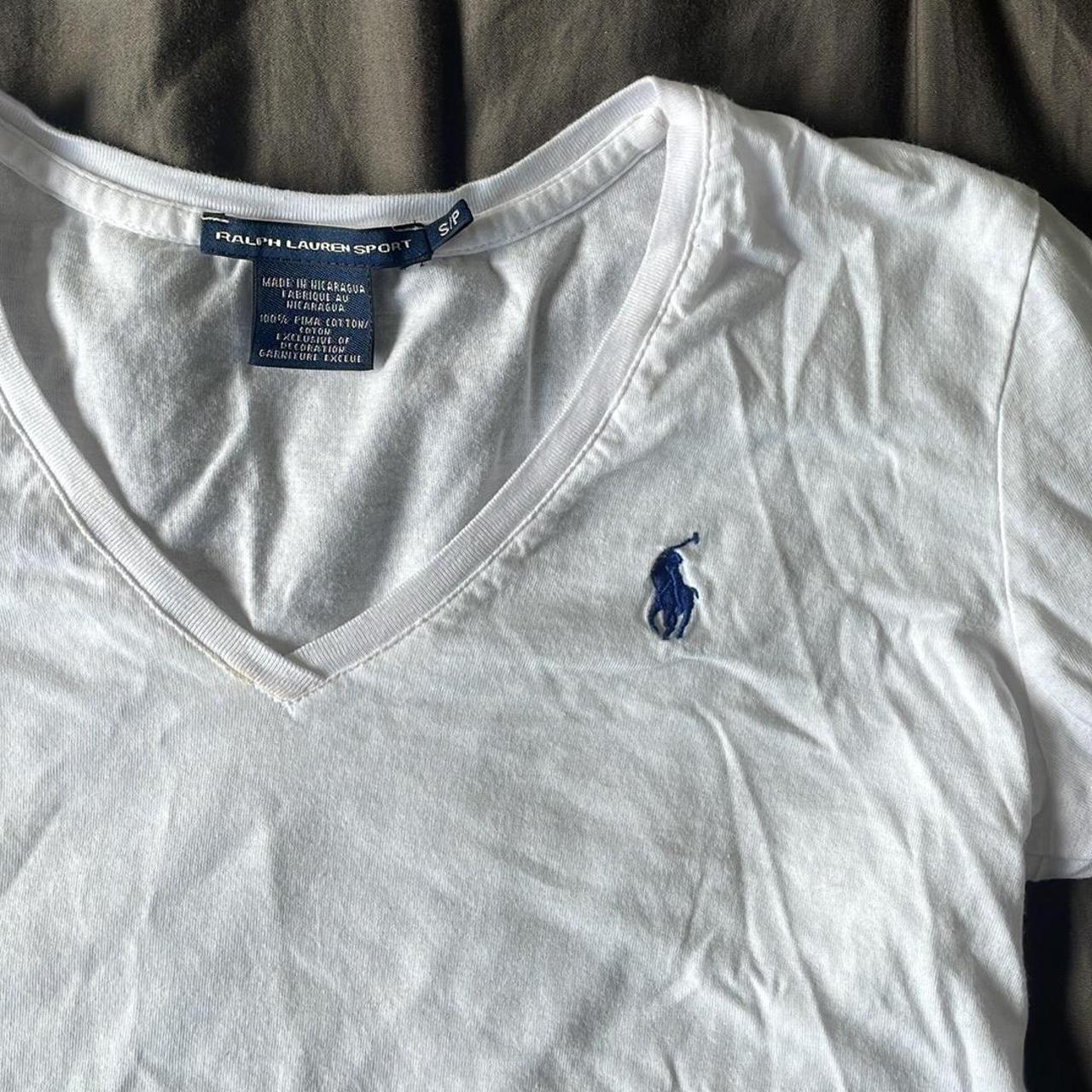 Long sleeve cropped Ralph Lauren Tee Small stain by... - Depop