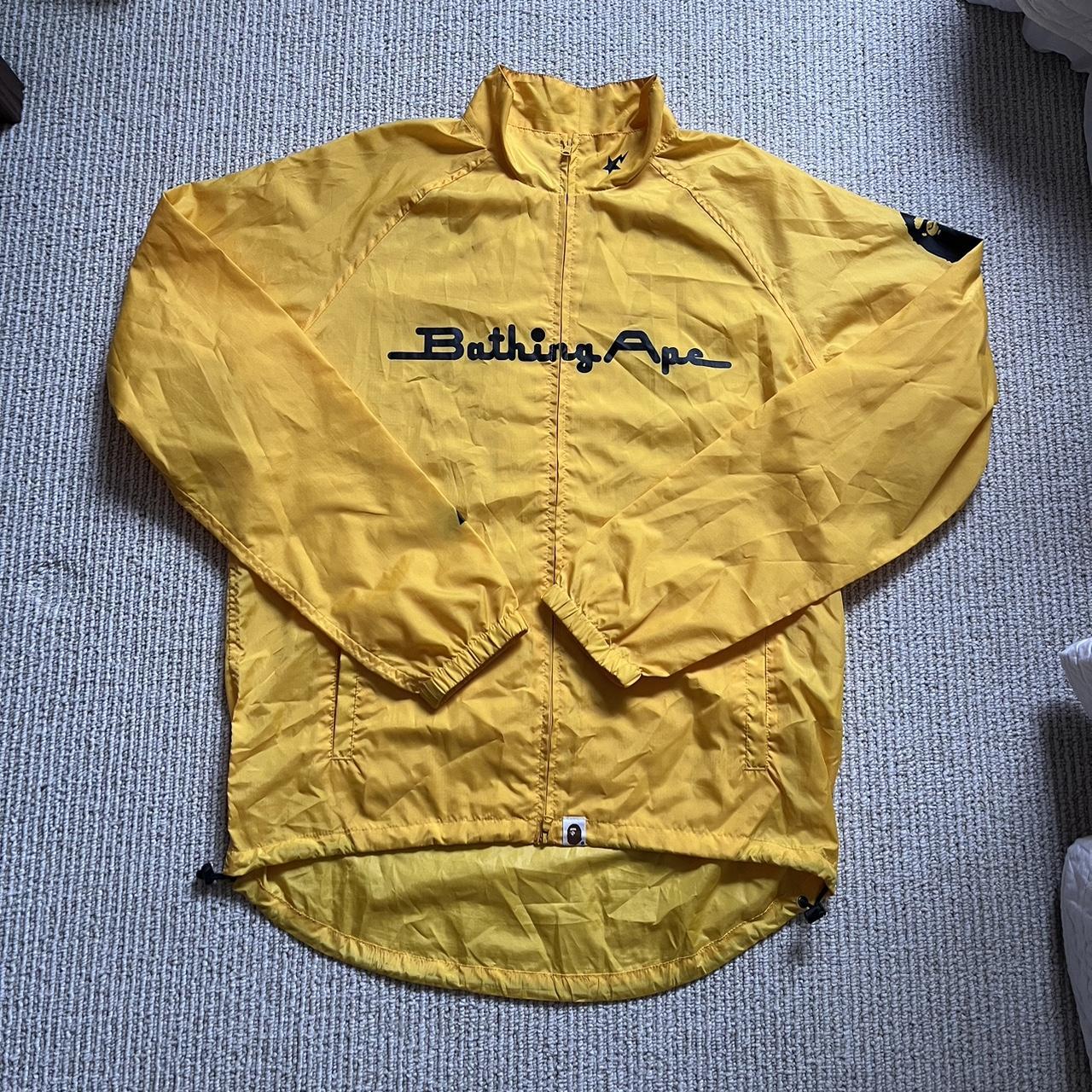 A Bathing Ape BAPE thin yellow rain jacket. Material... - Depop