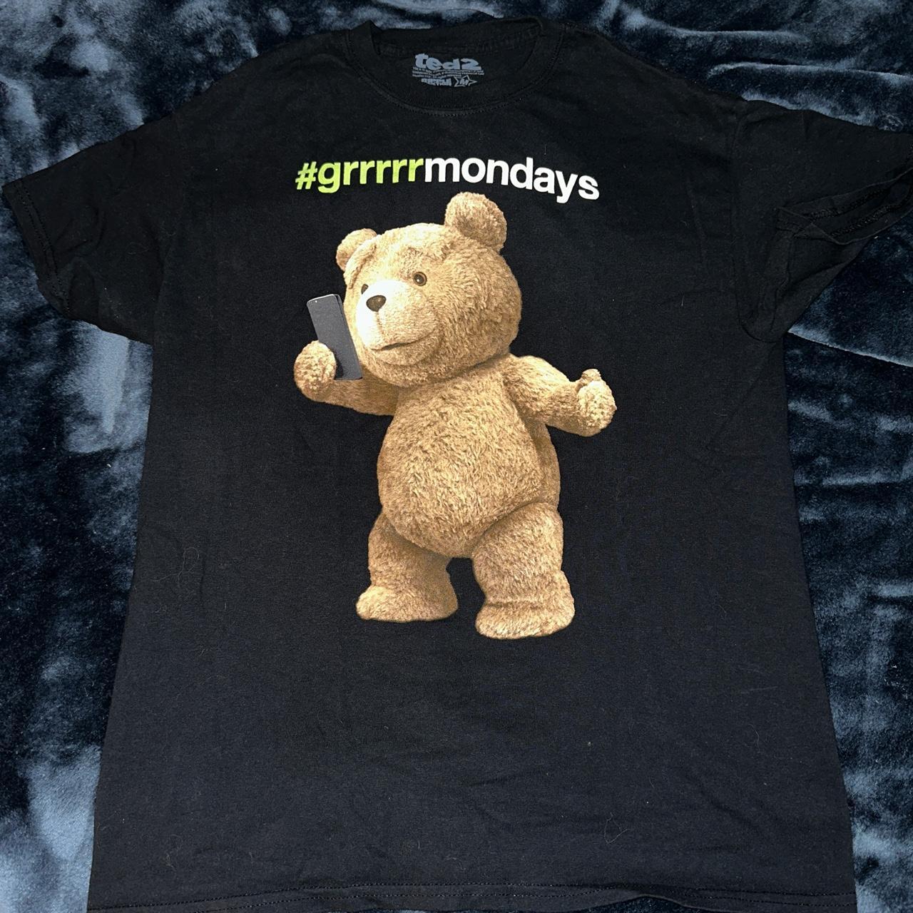 medium vintage black ted tshirt #grrrrrmondays - Depop