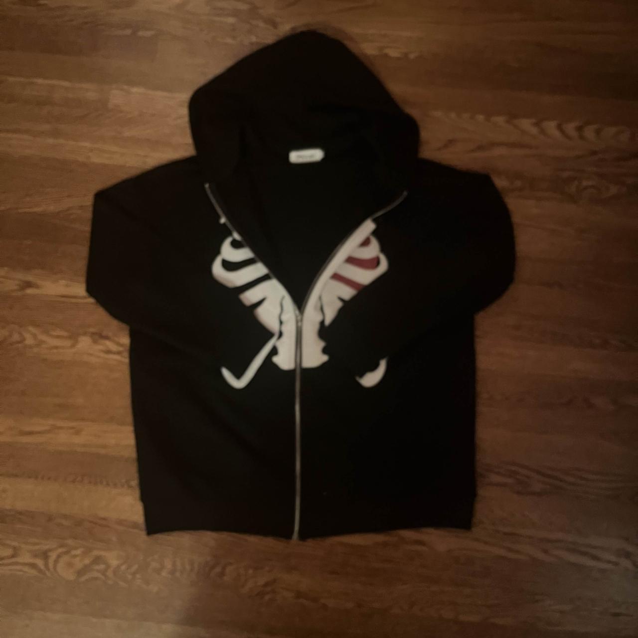 Skeleton Zip Up Hoodie Skeleton Zip Up Hoodie With... - Depop