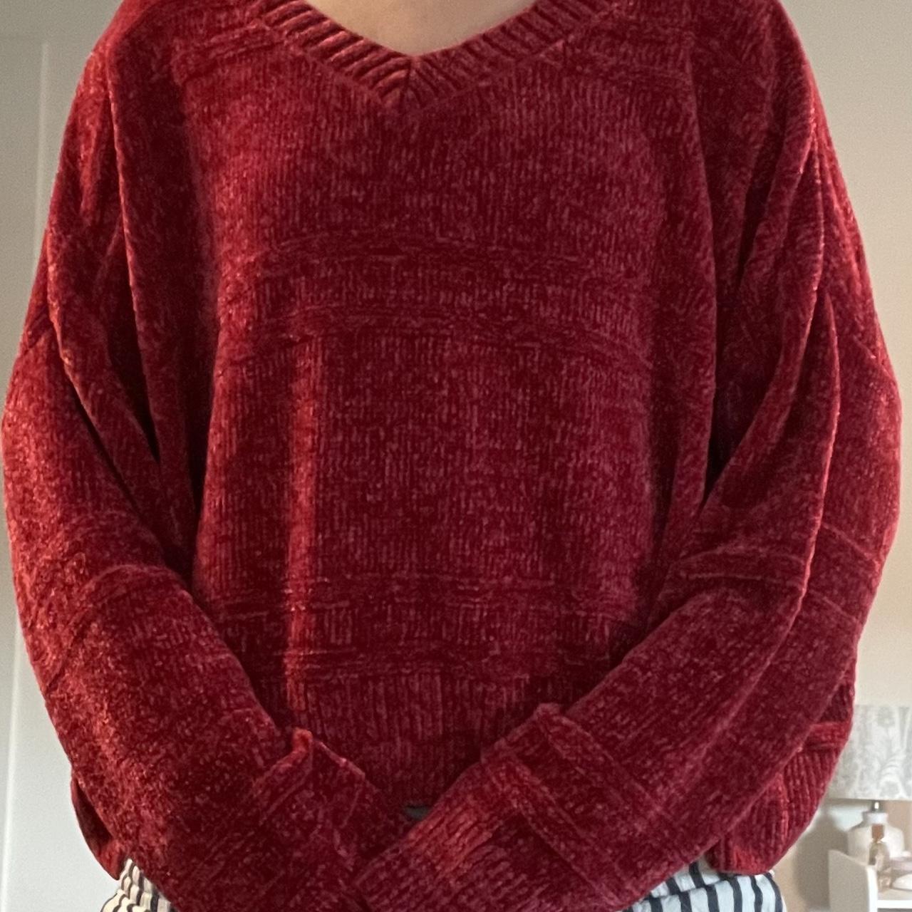 Cropped red sweater -comfiest material ever ... - Depop