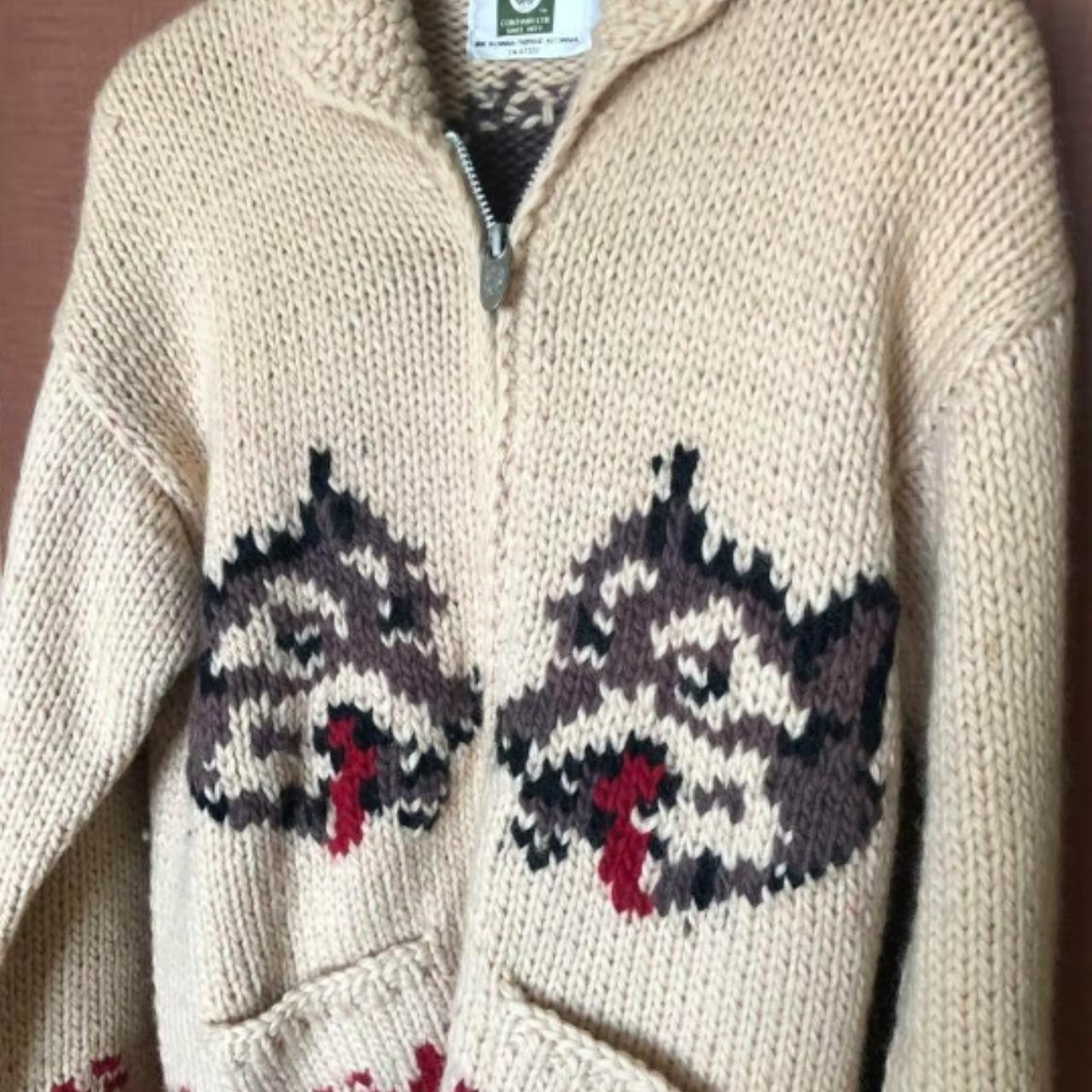 Canadian Sweater Cowichan Sweater Wolf Knit L... - Depop