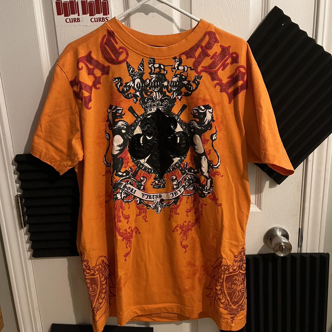 RAW BLUE, Affliction type shirt Graphic on front... - Depop