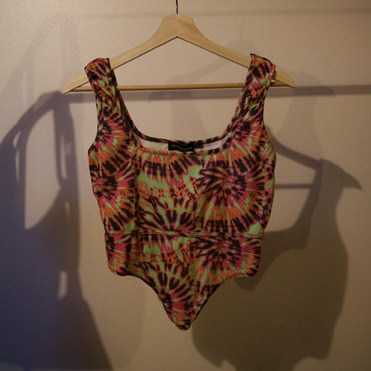 PLT multi coloured top size 12 (fits small/10) - Depop