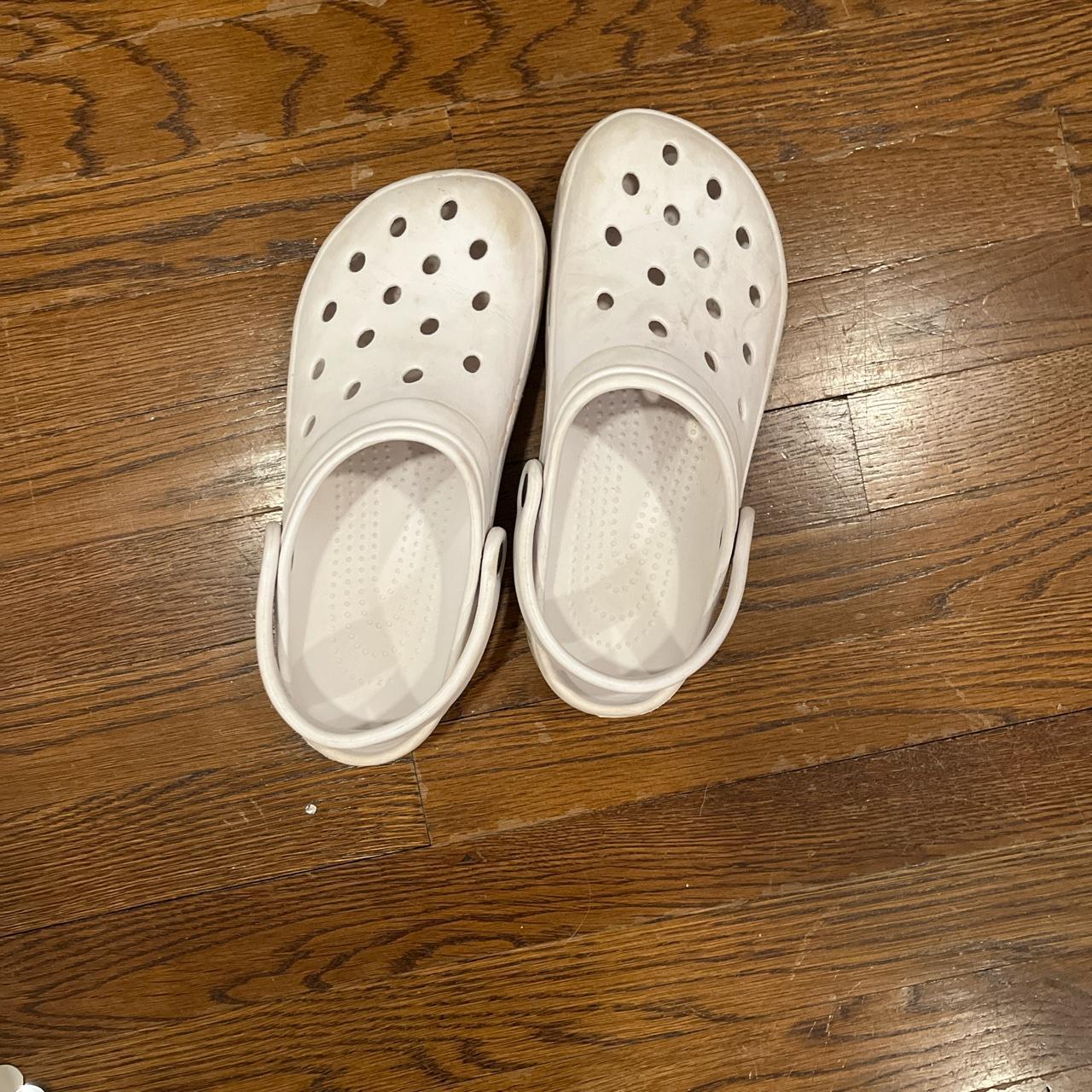 white crocs - Depop