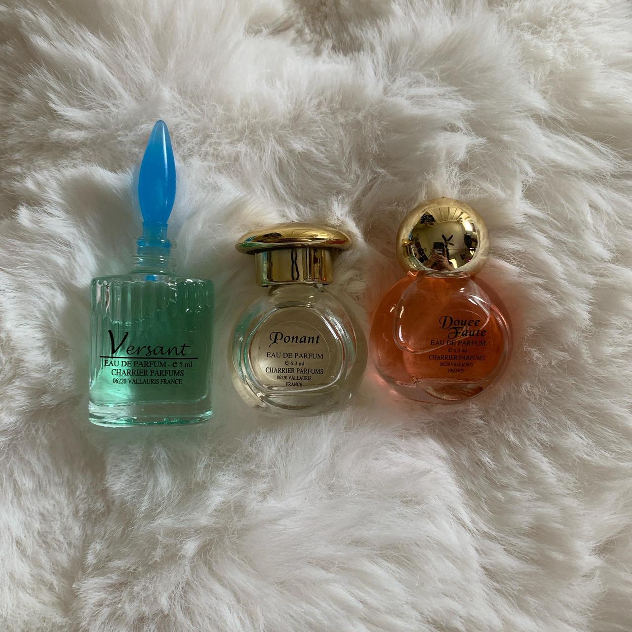 small mini French perfumes! the pink one has a rose... - Depop