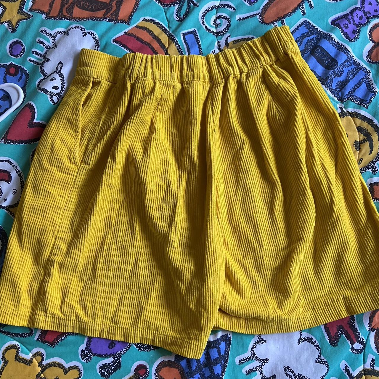 Big Bud Press yellow corduroy shorts, size M.... - Depop