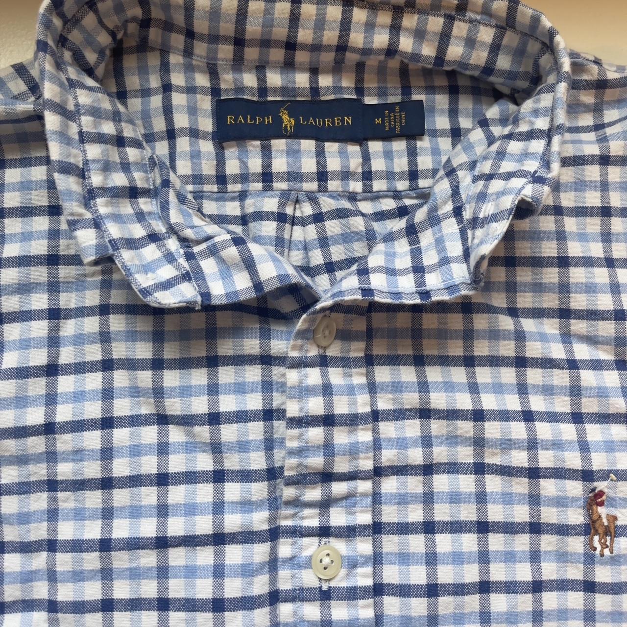 Polo Ralph Lauren Button Down Long Sleeve Blue and... - Depop