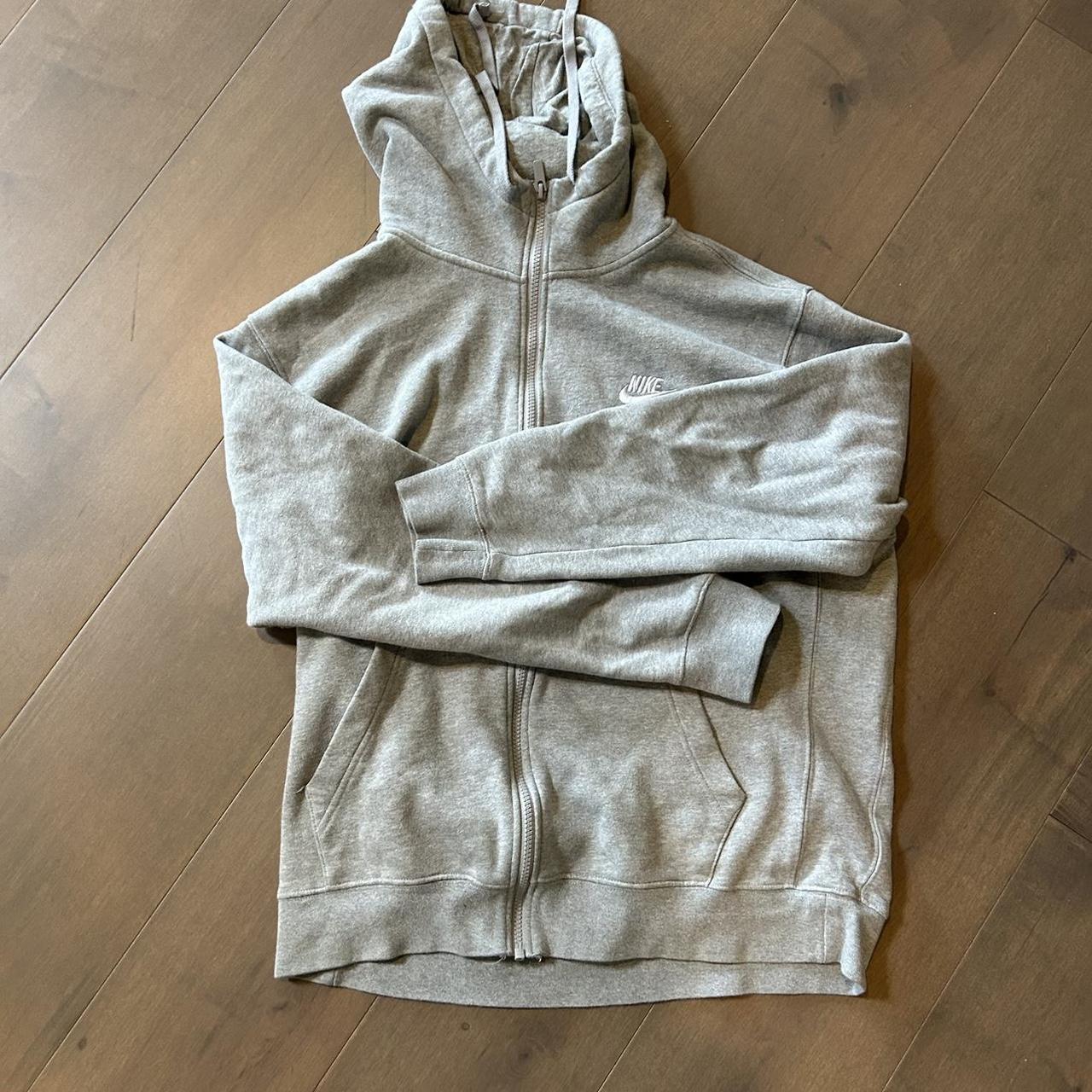 Grey Nike zip up hoodie #gray #nike #zip-up #hoodie... - Depop
