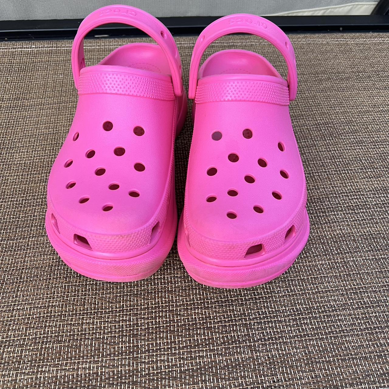 Hot Pink CROCS women’s size 10 Some scuffs at the toes - Depop