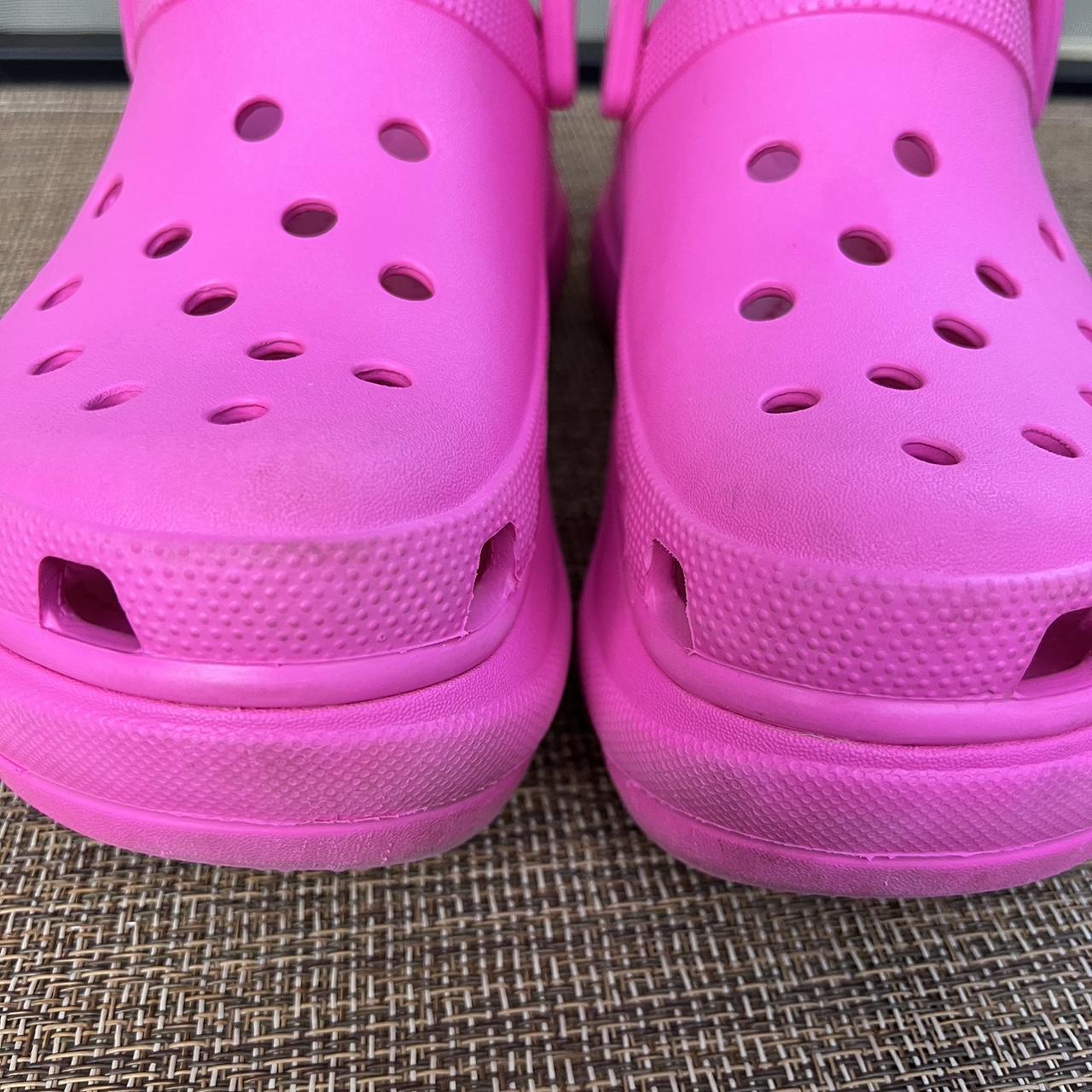 Hot Pink CROCS women’s size 10 Some scuffs at the toes - Depop