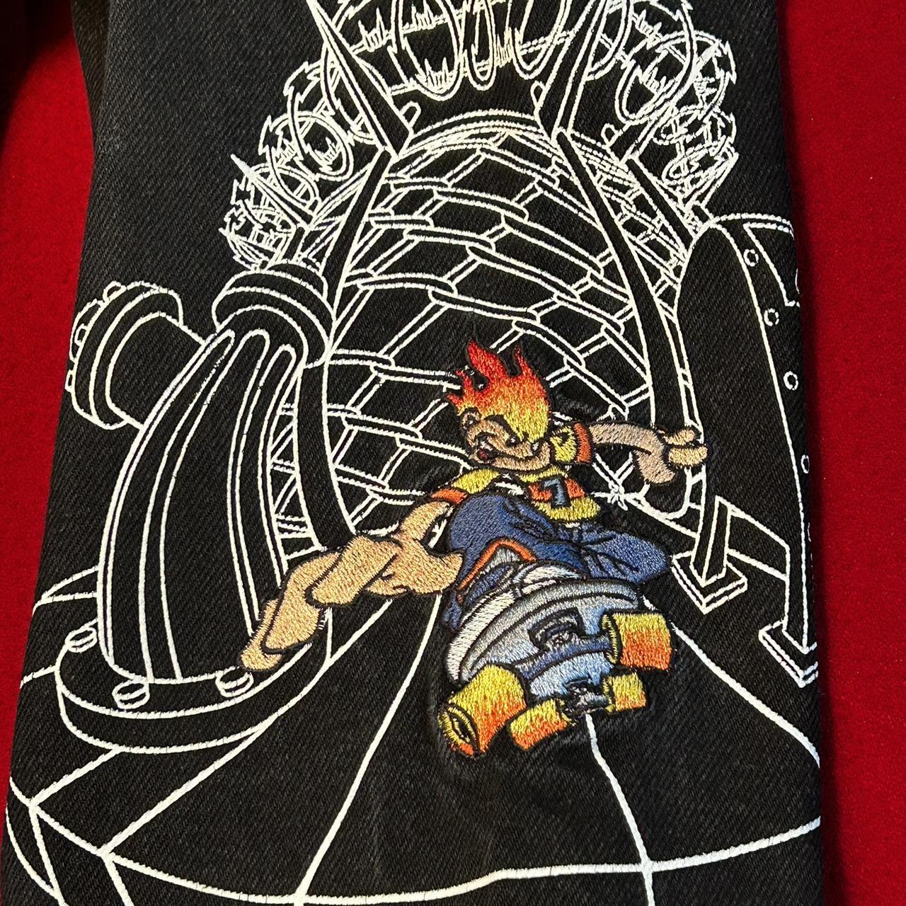 RARE Vintage Y2K Official JNCO Flamehead Youth Baggy... - Depop