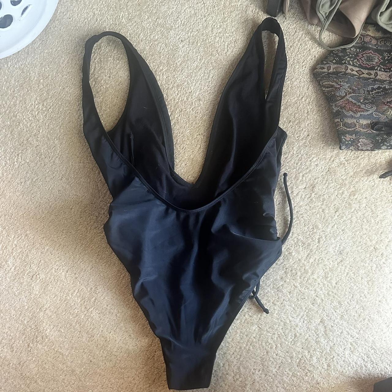Black Baywatch style asos one piece swimsuit, cheeky... - Depop