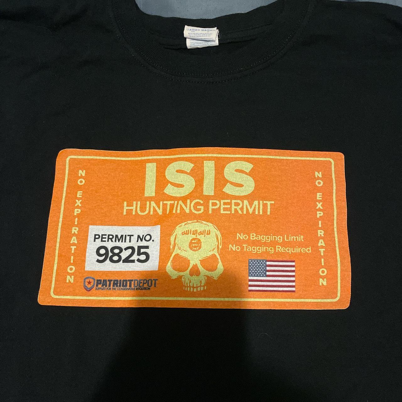 Ftp like “isis hunting permit” shirt 9/10 condition... - Depop