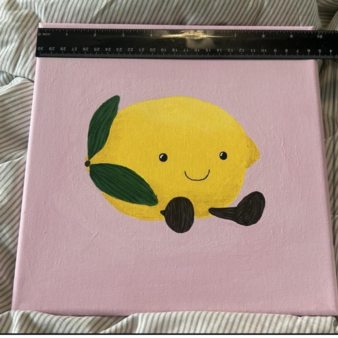 Custom Jellycat Lemon Acrylic Painting NOT FROM THE... - Depop