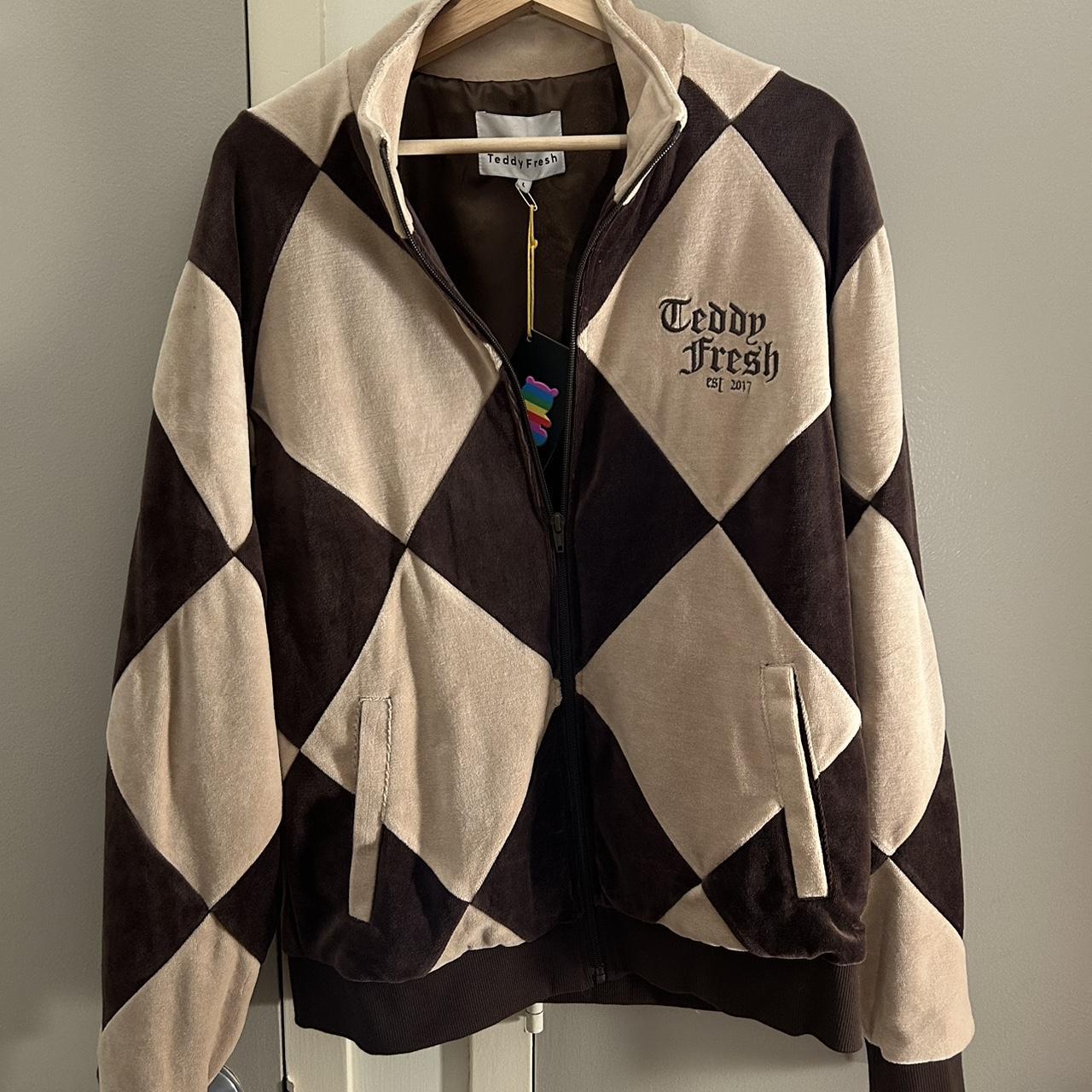 Teddy Fresh limited edition Diamond Velour Jacket in... - Depop