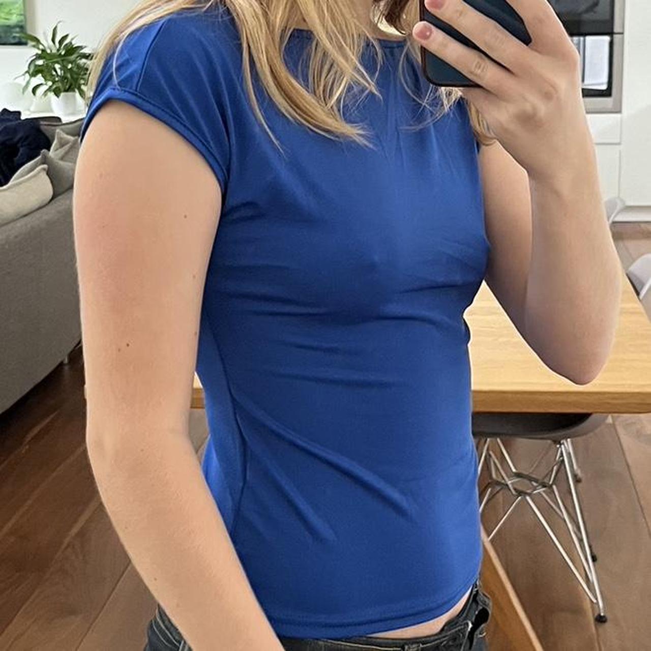 blue backless top 🦋 size: fits as size small or... - Depop