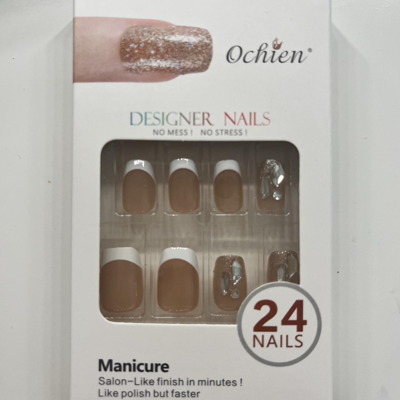 24pcs press on nails. includes cuticle pusher, nail... - Depop