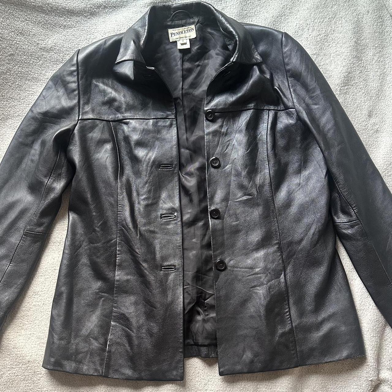 Pendleton 100% leather jacket size S - Depop
