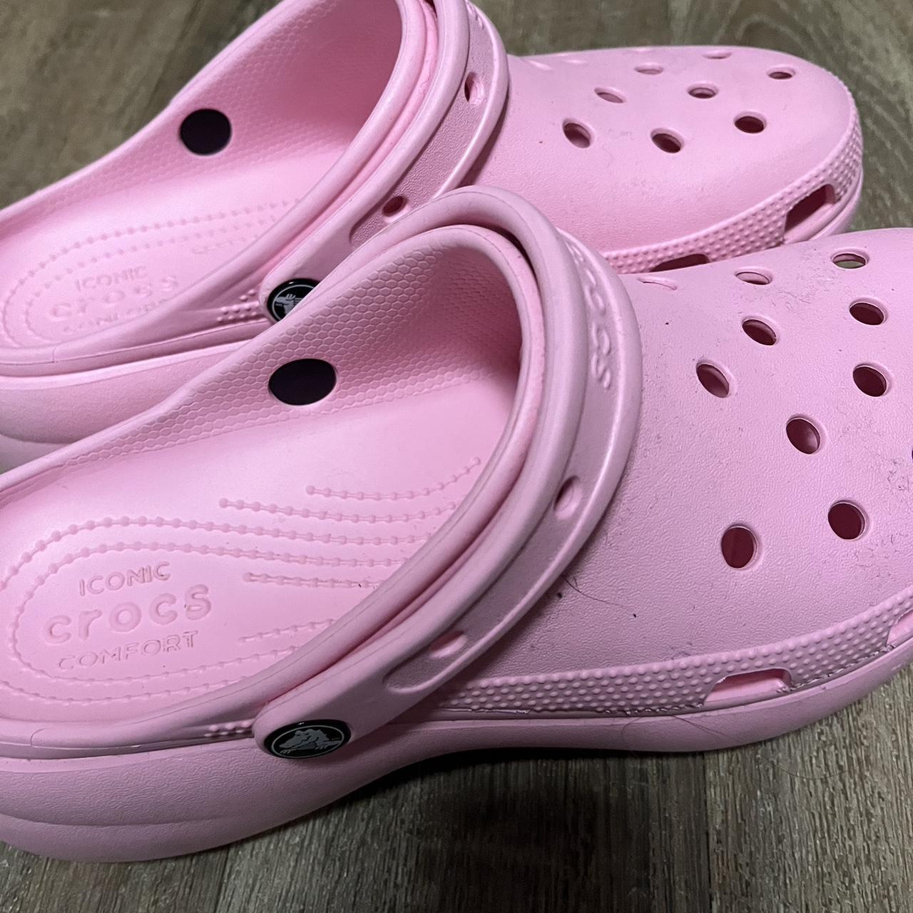 pink platform crocs size: 10 woman’s - Depop